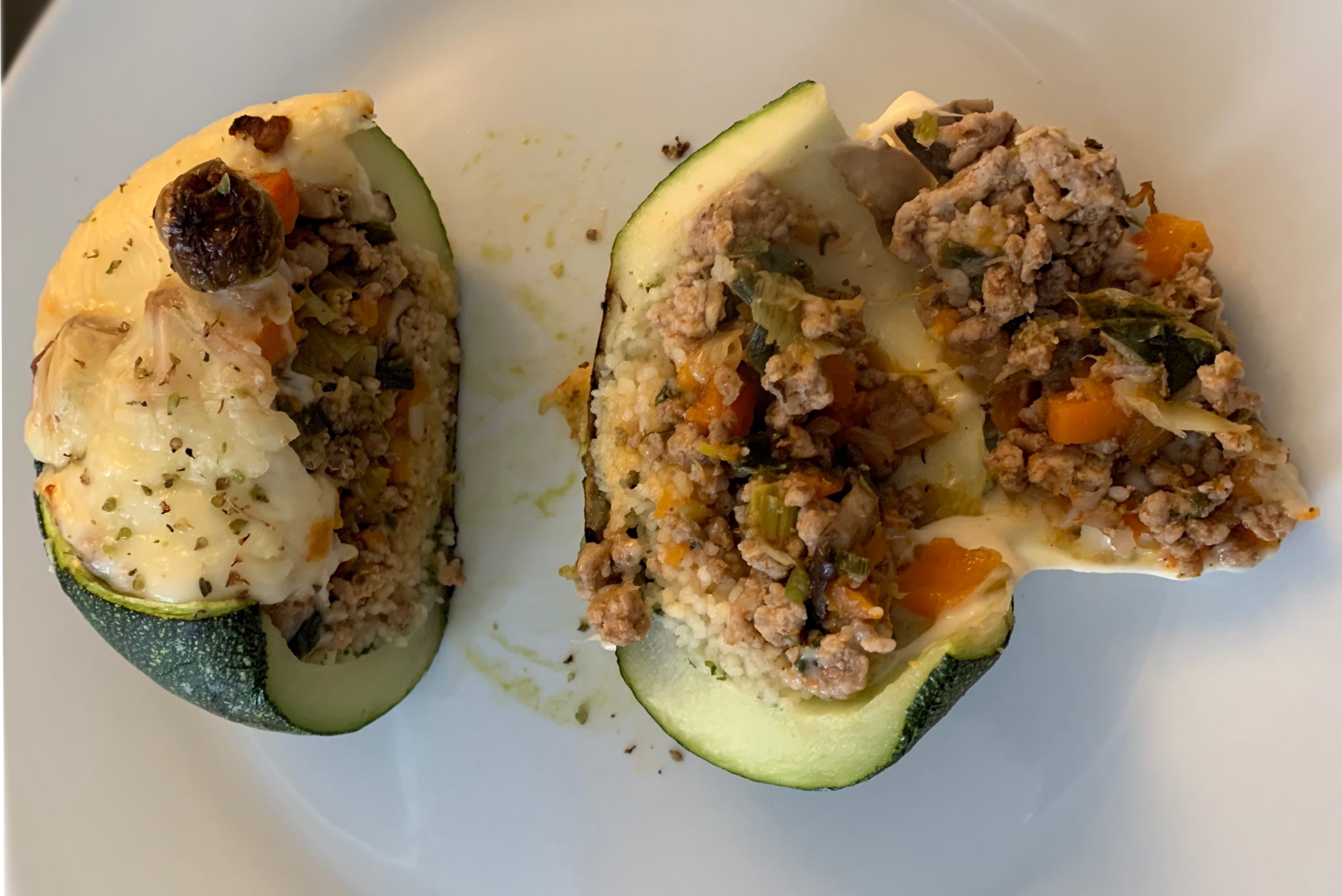 Bolognese and Couscous stuffed Courgette – Peppermint4Tea